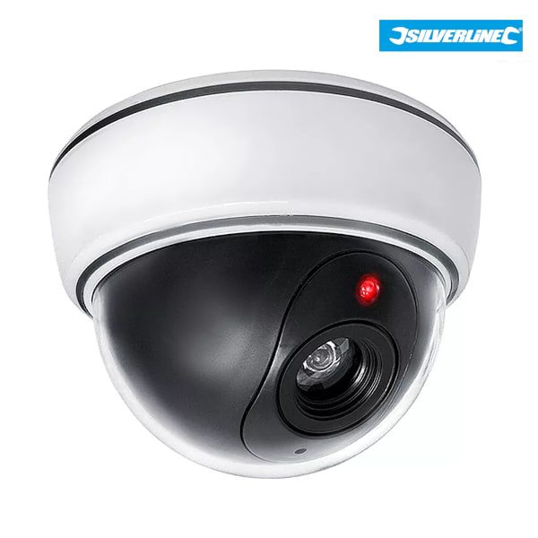 Security Dome Camera with LED Dummy 828951( Silverline ) - WorkStuff UK Limited